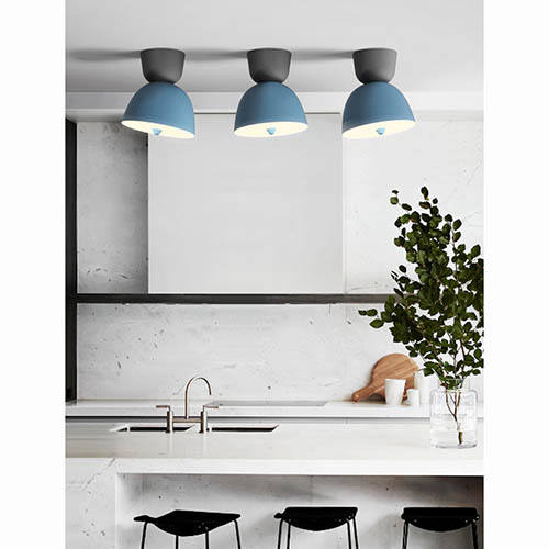 Scandinavian Matte Blue and Grey LED Semi-Flush Moun for Kid's room ...