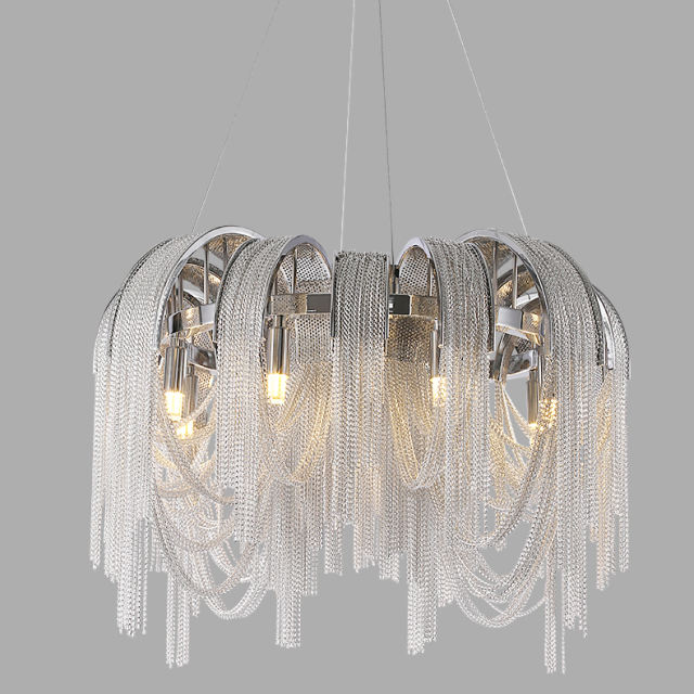Luxurious Modern 8 Light Chain Chandelier Stream Chain Circular ...