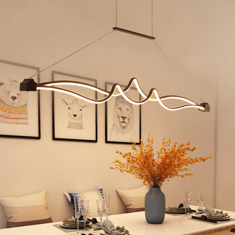 Contemporary Style 43"Wide LED Waving Kitchen Island Light,Kitchen