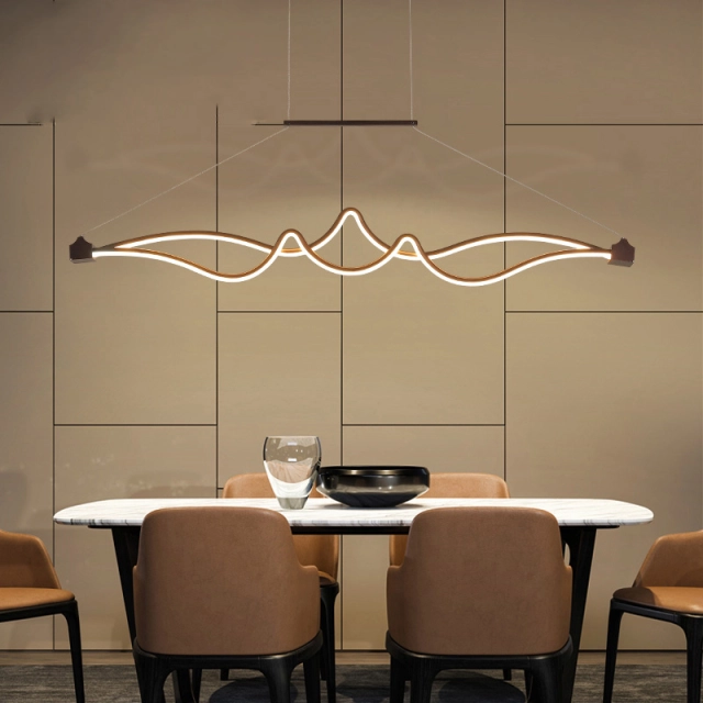 Contemporary Style 43"Wide LED Waving Kitchen Island Light,Kitchen