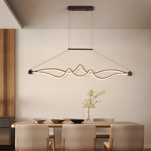 Contemporary Style 43"Wide LED Waving Kitchen Island Light,Kitchen