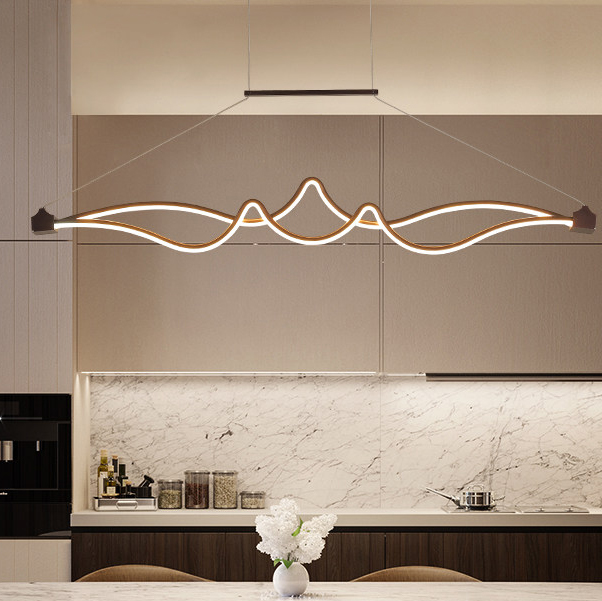 Contemporary Style 43"Wide LED Waving Kitchen Island Light,Kitchen
