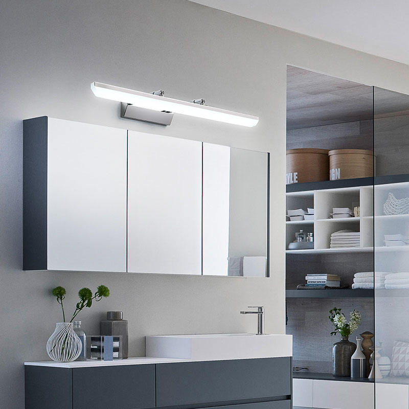 Modern Style Acrylic LED Vanity Light in Chrome for Bathroom Powder ...