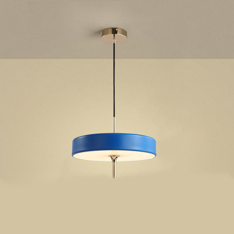 Modern Style Round LED Pendant Lamp in Black/White/Blue for Kitchen ...