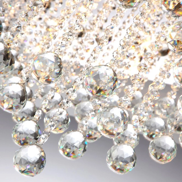 Modern 12-Light Crystal Rain Drops Flush Mount Ceiling Lamp, Chrome ...