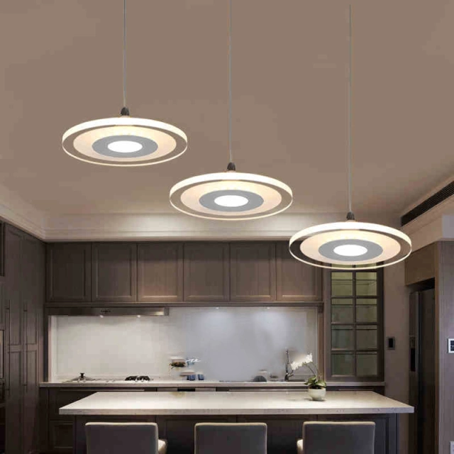 Modern LED Lighting Acrylic Round Pendant Lamp for Kitchen Island ...