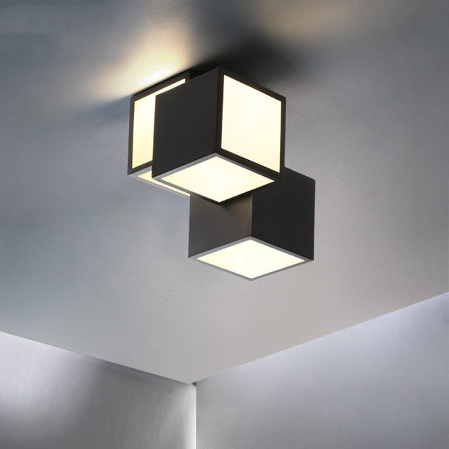 Modern Style 12'' Wide Cube LED Semi Flush Mount Cieiling Light for ...