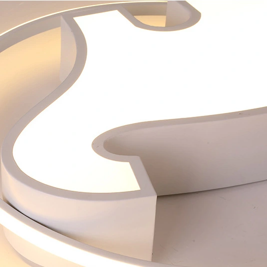 Minimalist Style Cartoon Elephant in Circle Flush Mount Ceiling Light ...