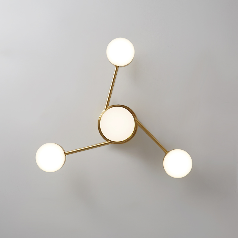 Creative Modern 4 Light LED Flush Mount Ceiling Light with Three-Arms,ROOMS