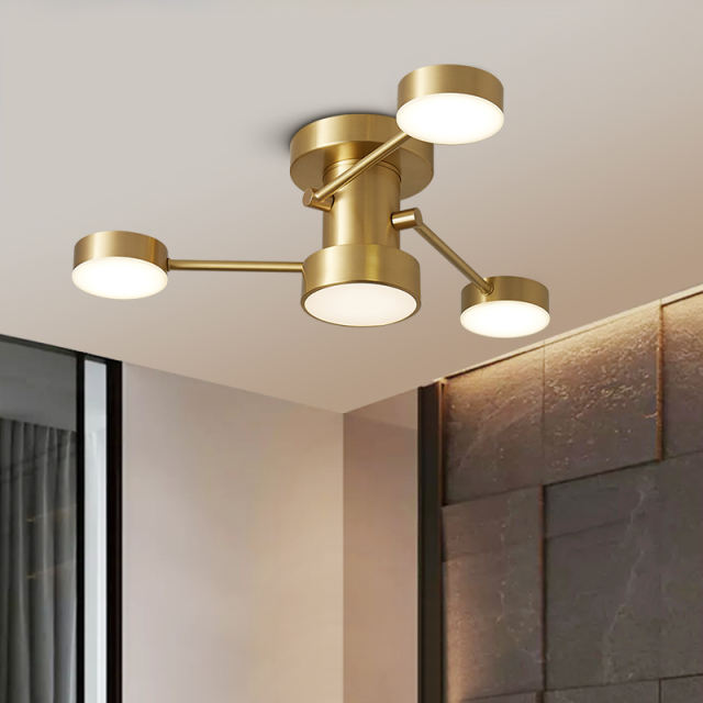 Creative Modern 4 Light LED Flush Mount Ceiling Light with Three-Arms,ROOMS