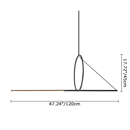 Modern LED Hanging Suspension Linear Pendant in Black For Dining Room ...