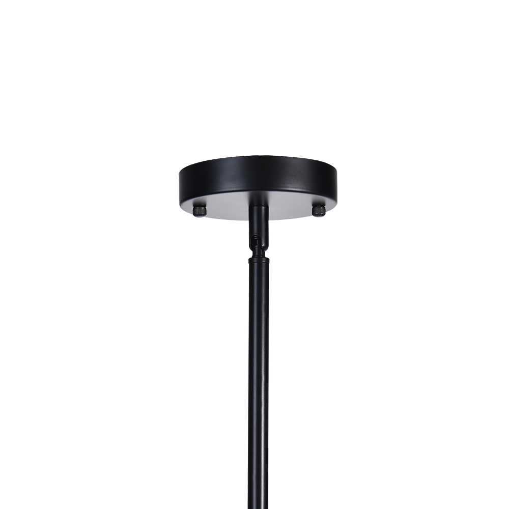 Mid Century Modern 3 Lights Black Square Chandelier Metal Frame Pendant ...