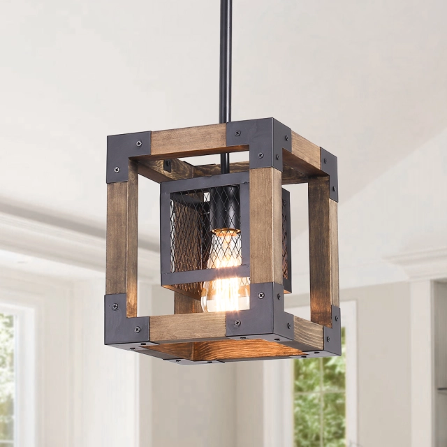 Farmhouse Rustic One Light Island Pendant Light for Kitchen/Dining Room ...