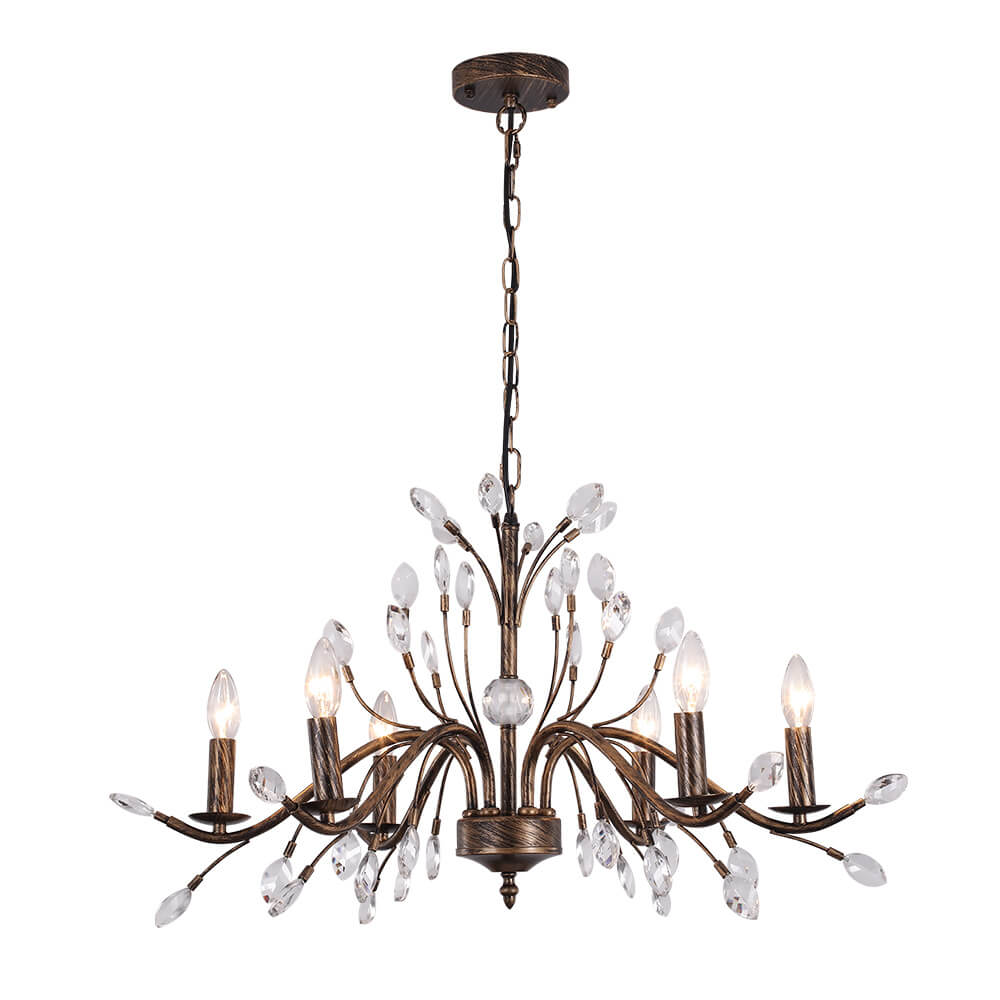 Rustic Vintage Chandelier 6/9-Light Candle Style Crystal Large ...