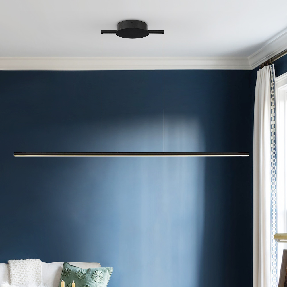 Modern Linear LED Chandelier Dimmable Suspension Pendant Lighting for ...