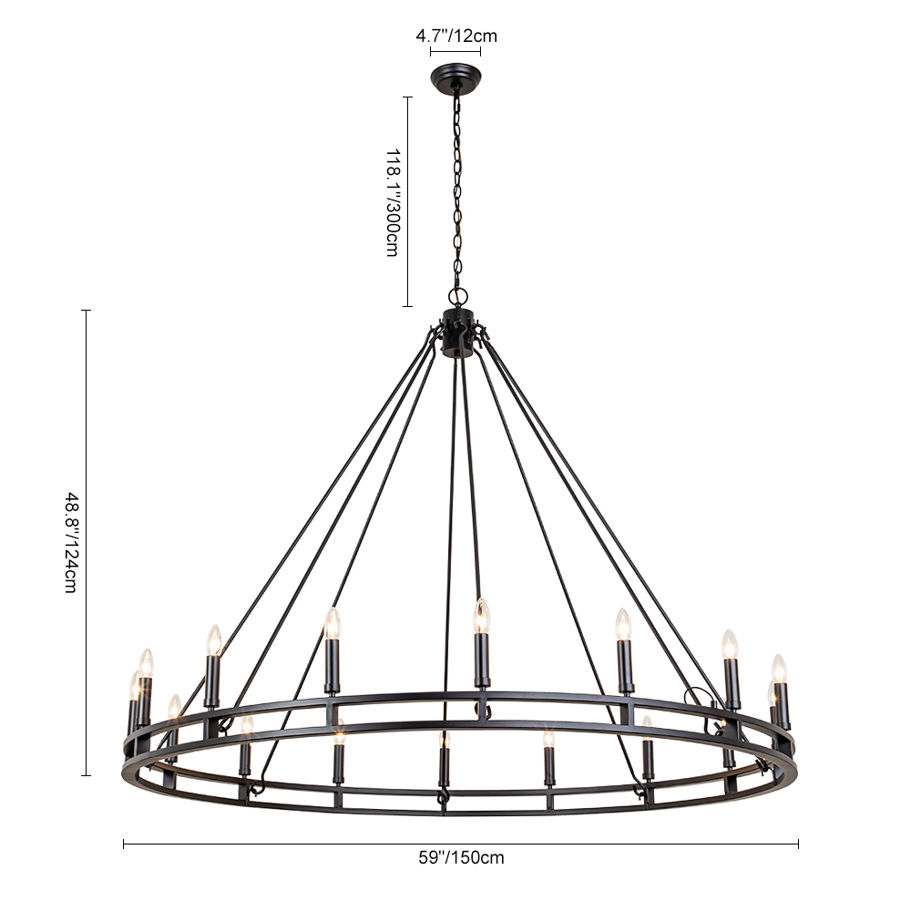 Vintage Modern Farmhouse Oversized Large Wagon Wheel Empire Chandelier ...