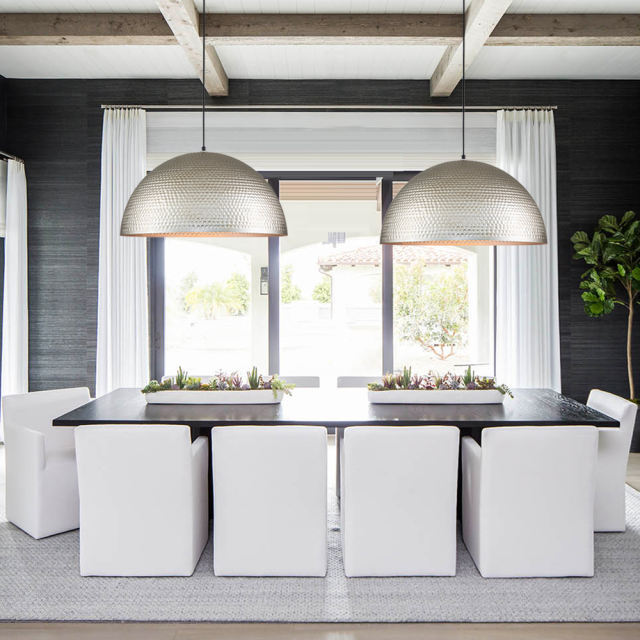 Industrial Modern Farmhouse Oversized One Light Dome Pendant Lighting ...