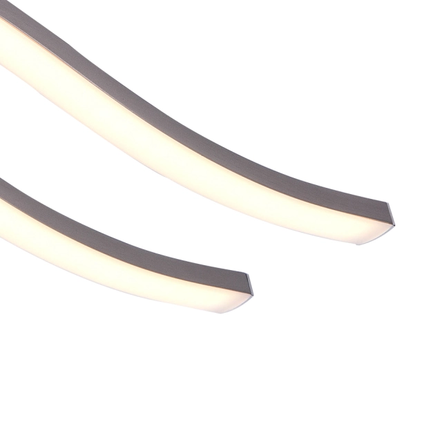 LED Curved Wavy Linear Flush Mount | yiilighting, Geometric Ceiling Lights