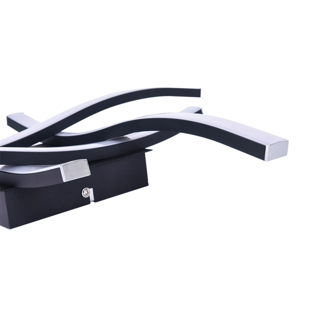 LED Curved Wavy Linear Flush Mount | yiilighting, Geometric Ceiling Lights