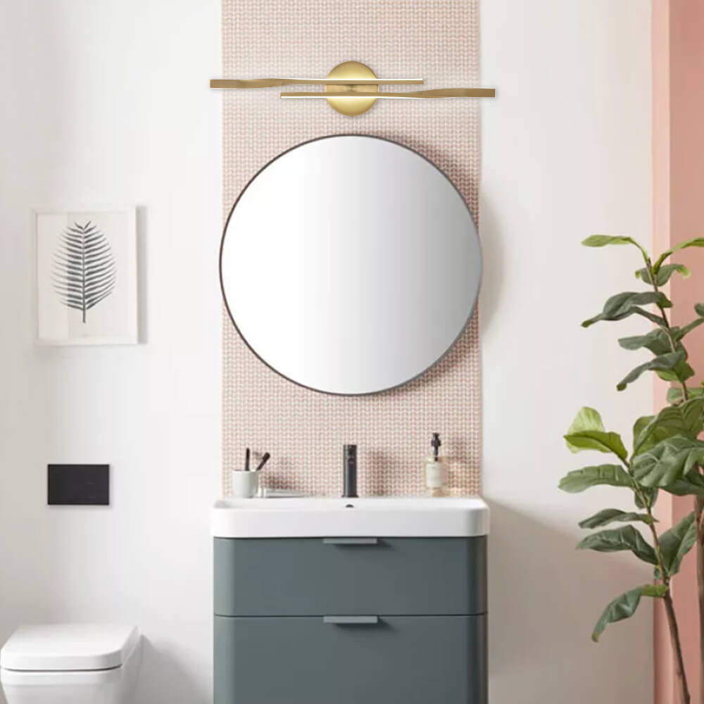 Dimmable LED Modern Mid-Century Style Swirl Linear Bathroom Vanity ...