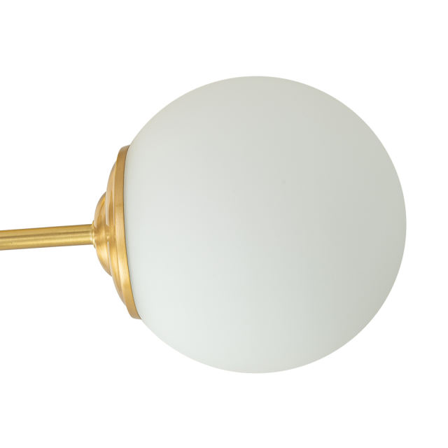 3-Light Mid-Century Modern Semi Flush Mount with Frosted Glass Globe ...