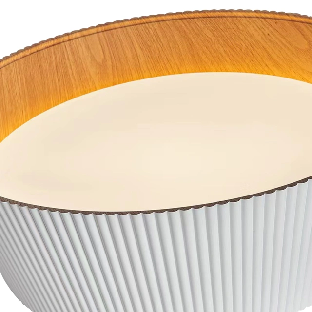 Fluted Ribbed Round LED Flush Mount Ceiling Light | yiilighting, Wood ...
