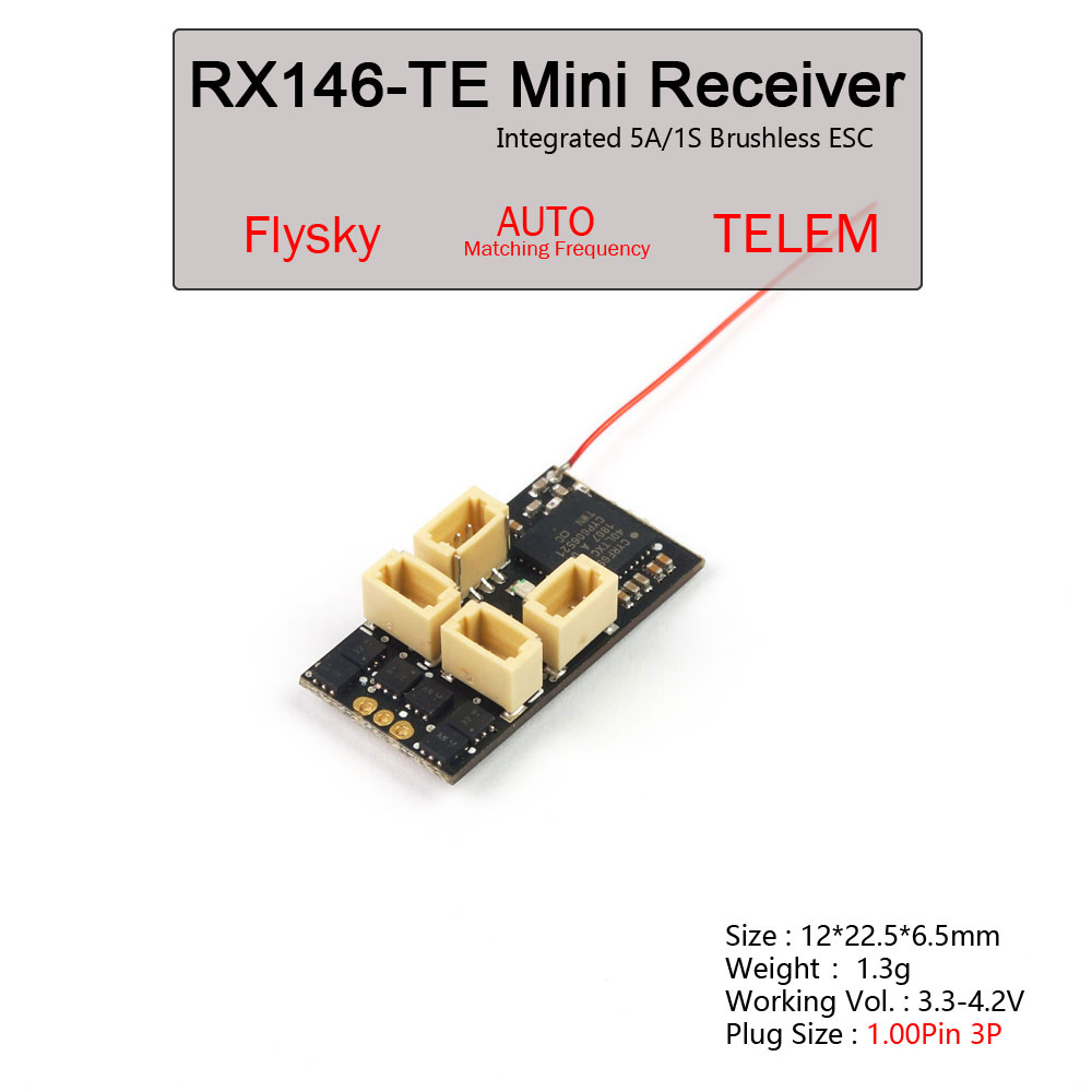 RX14-E Mini Receiver Integrated 5A/1S Brushless ESC for micro indoor ...