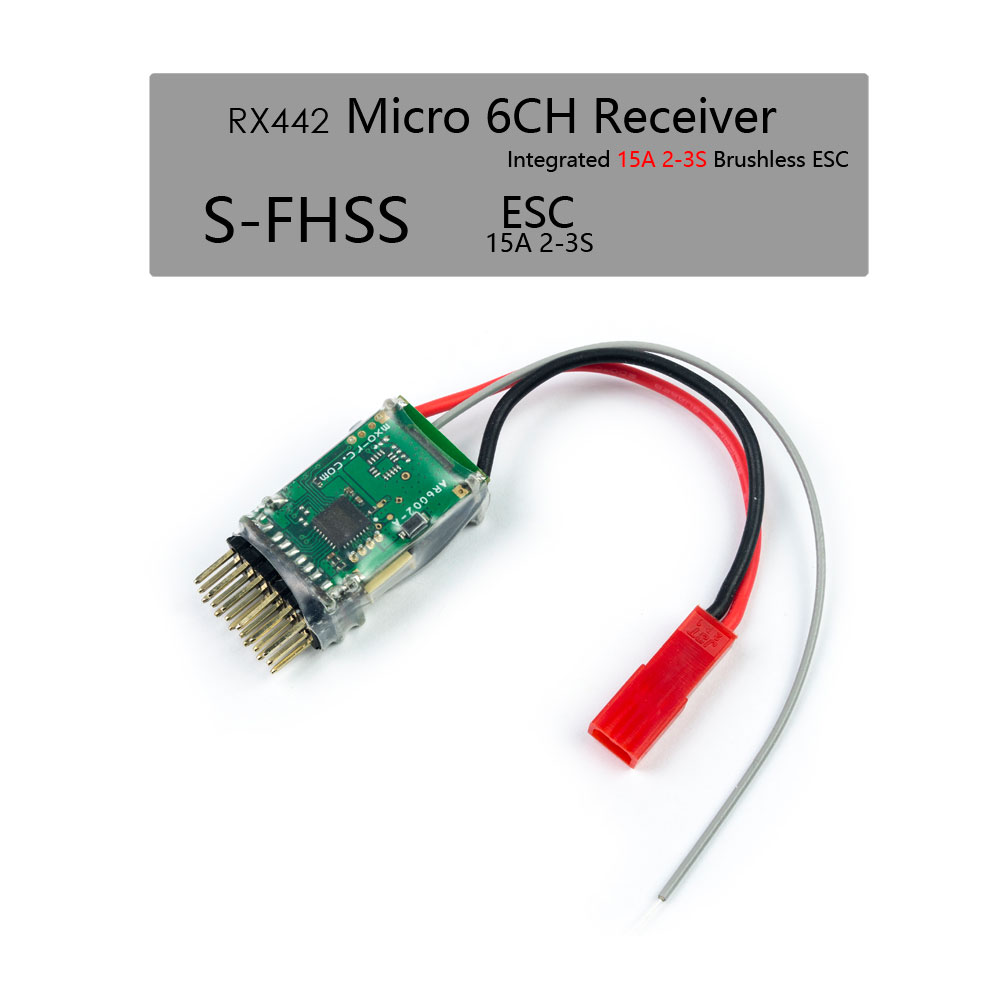 Micro RX442 6CH Receiver Integrated 15A/2-3S Brushed ESC