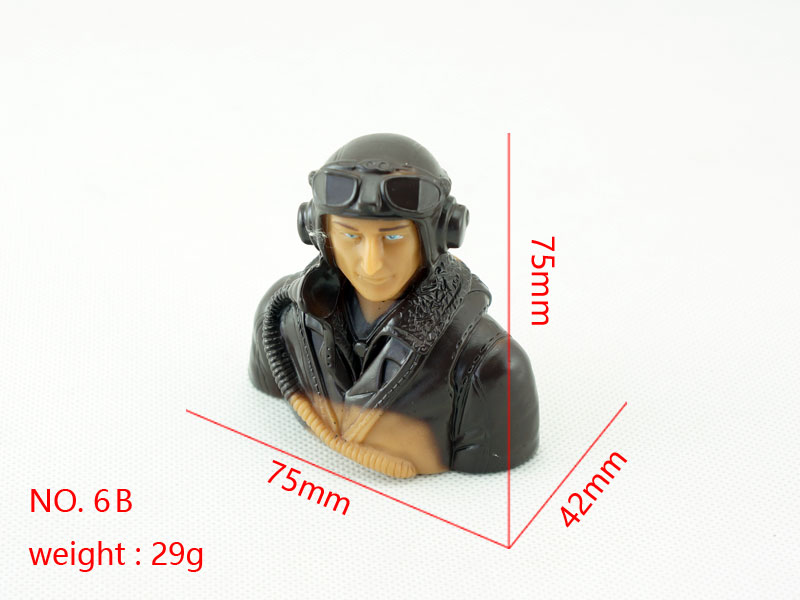 Scale Figure Pilots Toy Model With Headset Glass for RC Plane 1/9 1/5 1/6