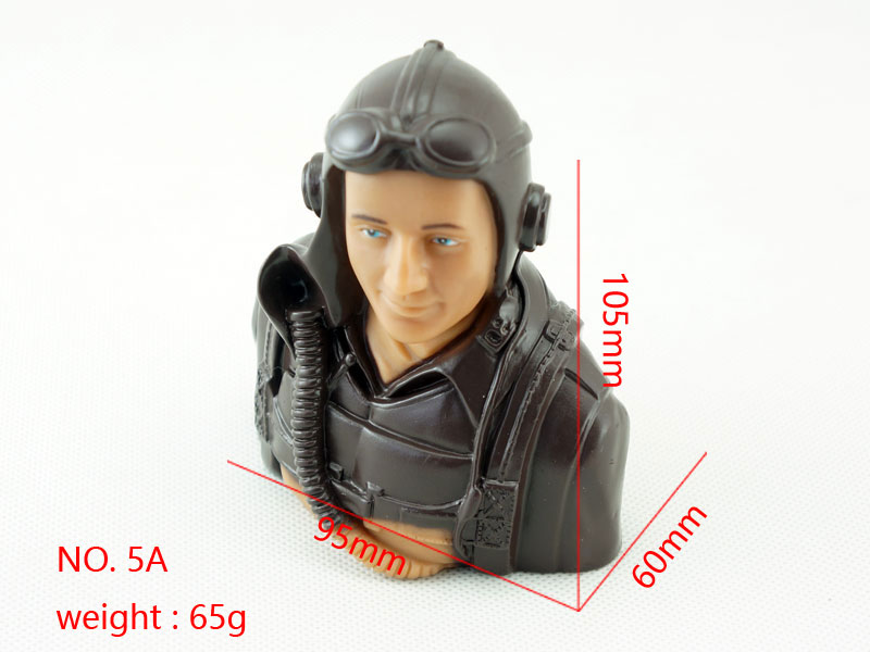 Scale Figure Pilots Toy Model With Headset Glass for RC Plane 1/9 1/5 1/6