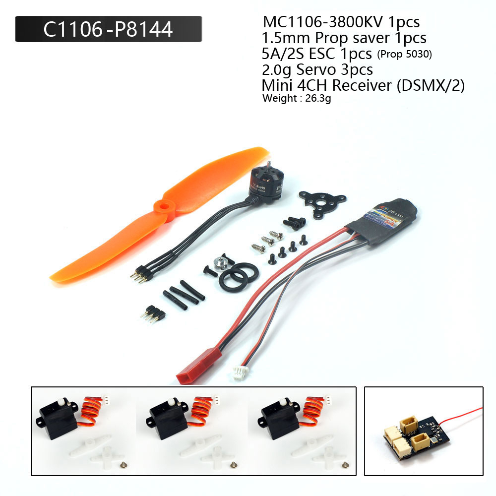 MC1106 3800KV Mini Brushless Motor, 2S/5A 5030 Propeller Mount for ...