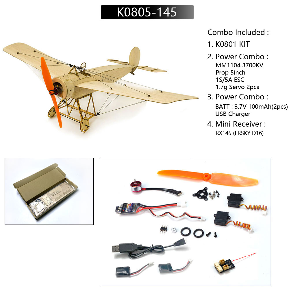 Free Shopping K08 Micro Fokker E.III Eindecker WW1 Figher 420mm Micro ...