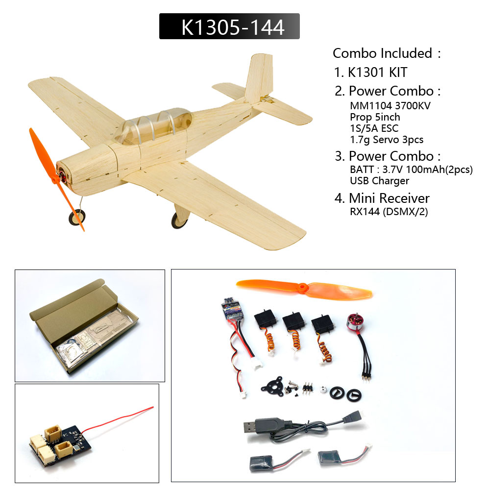 K13 Mini RC Balsawood Airplane KIT 358mm T-34 Free Shipping Beechcraft
