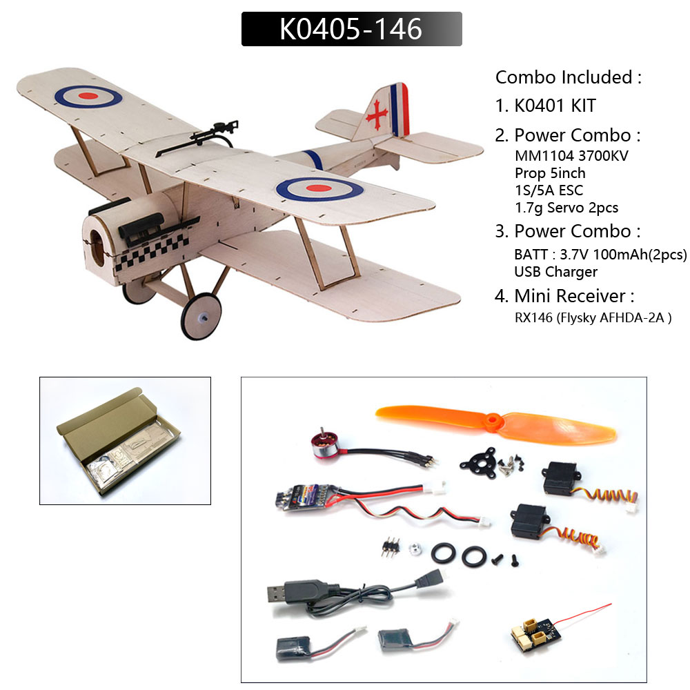 K04 Mini RC Balsawood Airplane Balsa KIT 378mm SE5A Free Shipping Sacle ...
