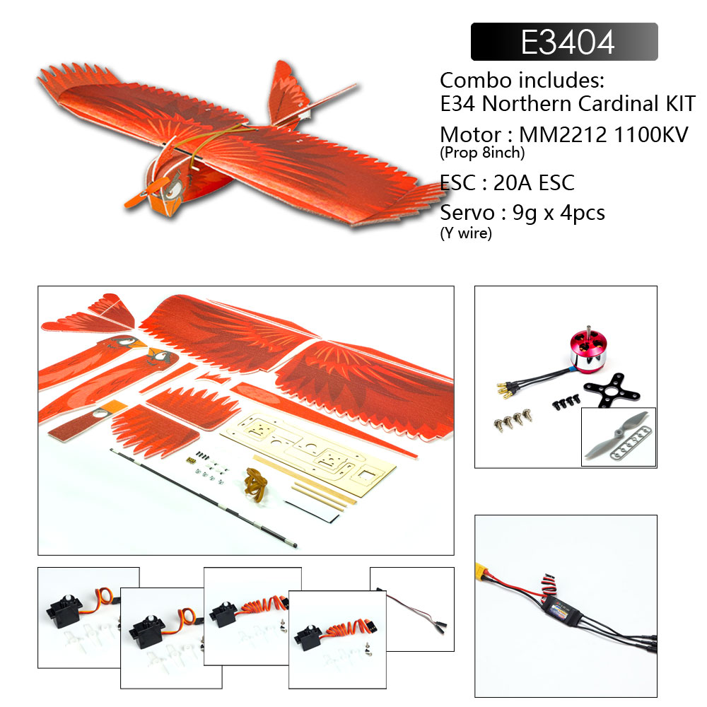New Biomimetic Northern Cardinal EPP Foam Slow Flyer 1170mm wingspan RC ...