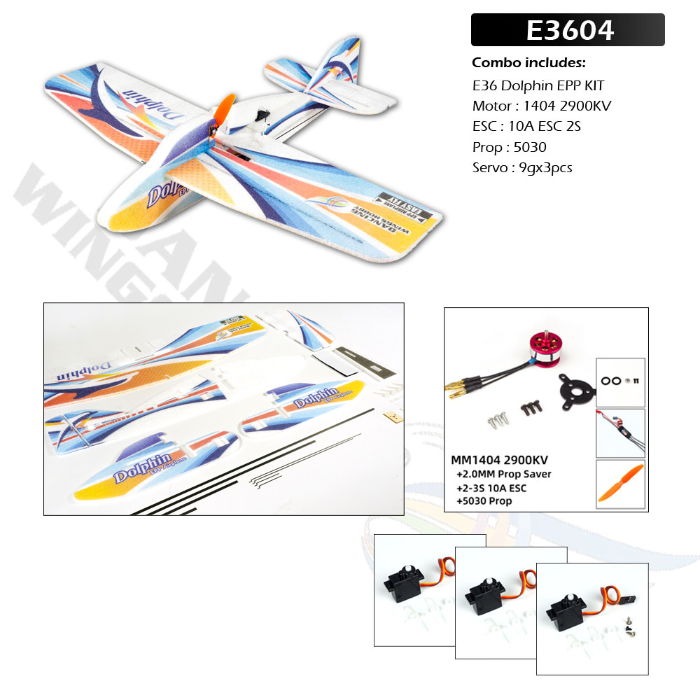 Radio Control RC EPP Slow Flyer Dolphin 580mm Wingspan Need to Build