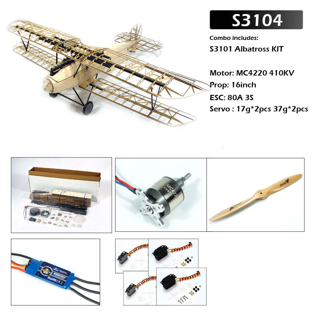 Balsawood RC Airplane Kit Albatros D.III 1.8m (70") Wingspan Laser Cut ...