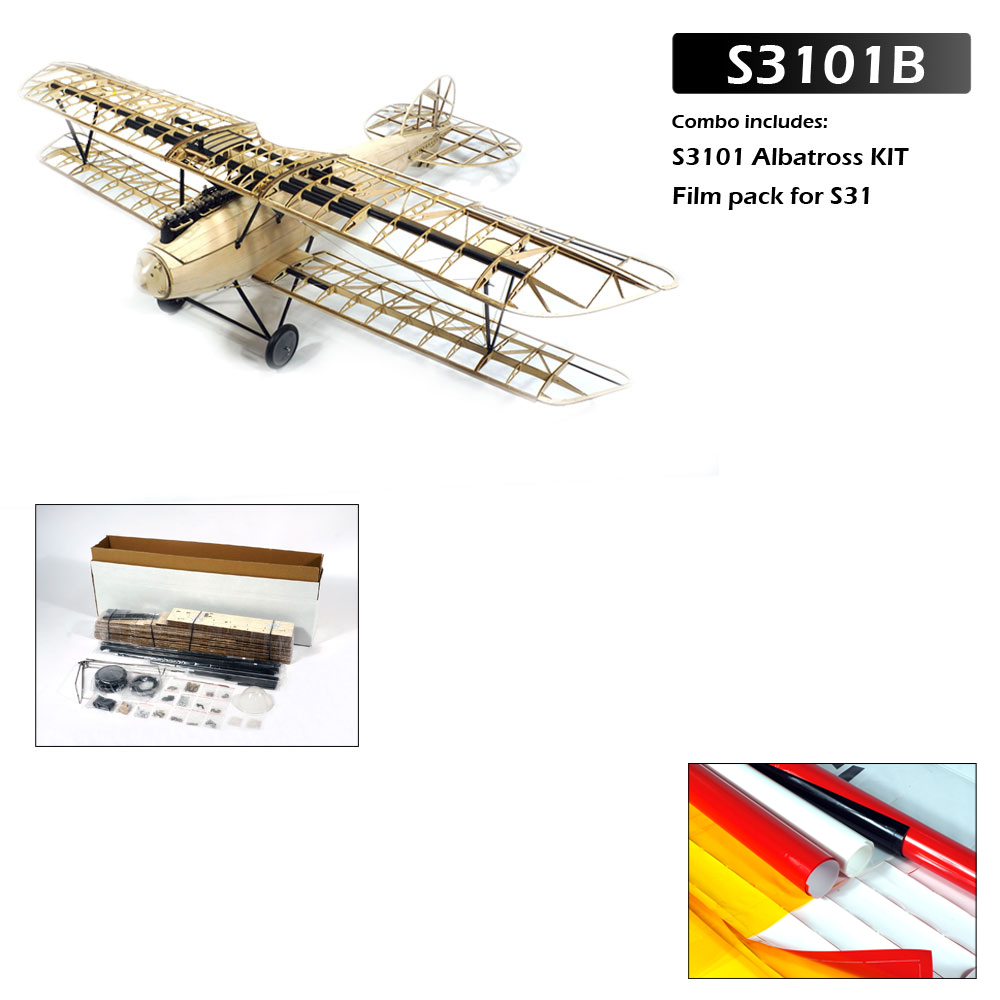Balsawood RC Airplane Kit Albatros D.III 1.8m (70") Wingspan Laser Cut ...