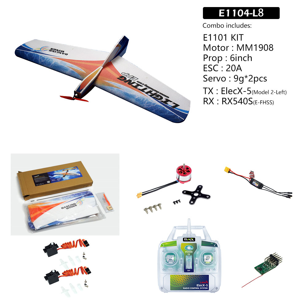 E11 EPP Airplane RC Model Foam Plane Lighting 3CH Electric Fly Wing ...