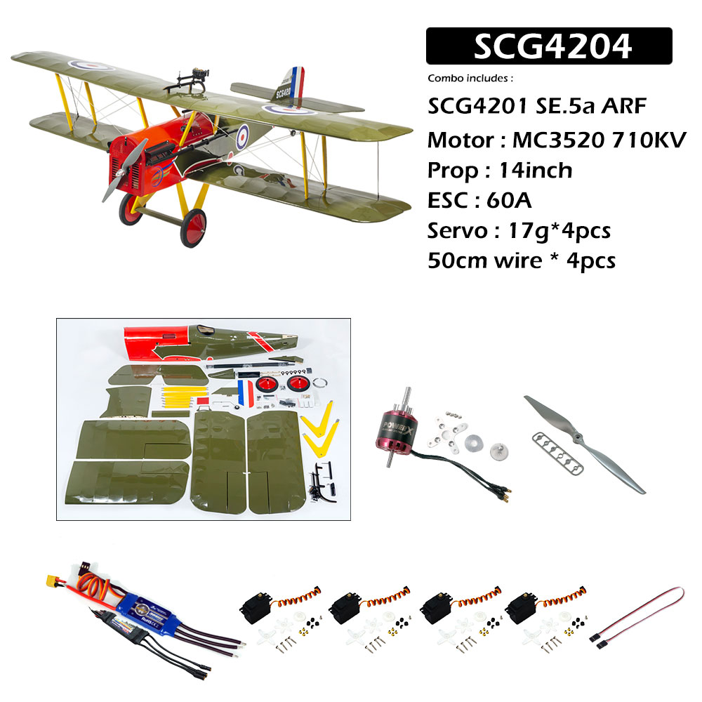 1.6M SE5.a Airplane Wingspan1620mm ARF 1:5 Balsawood Scale Airplane SCG42 Covering Finished ...