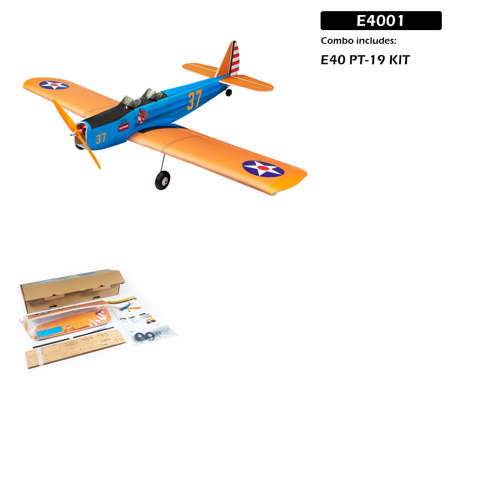 E40 900mm Kit Wingspan Balsa EPP Foam RC Airplane PT-19 The Flying Bull WW2 WW1 Trainer Stunt ...
