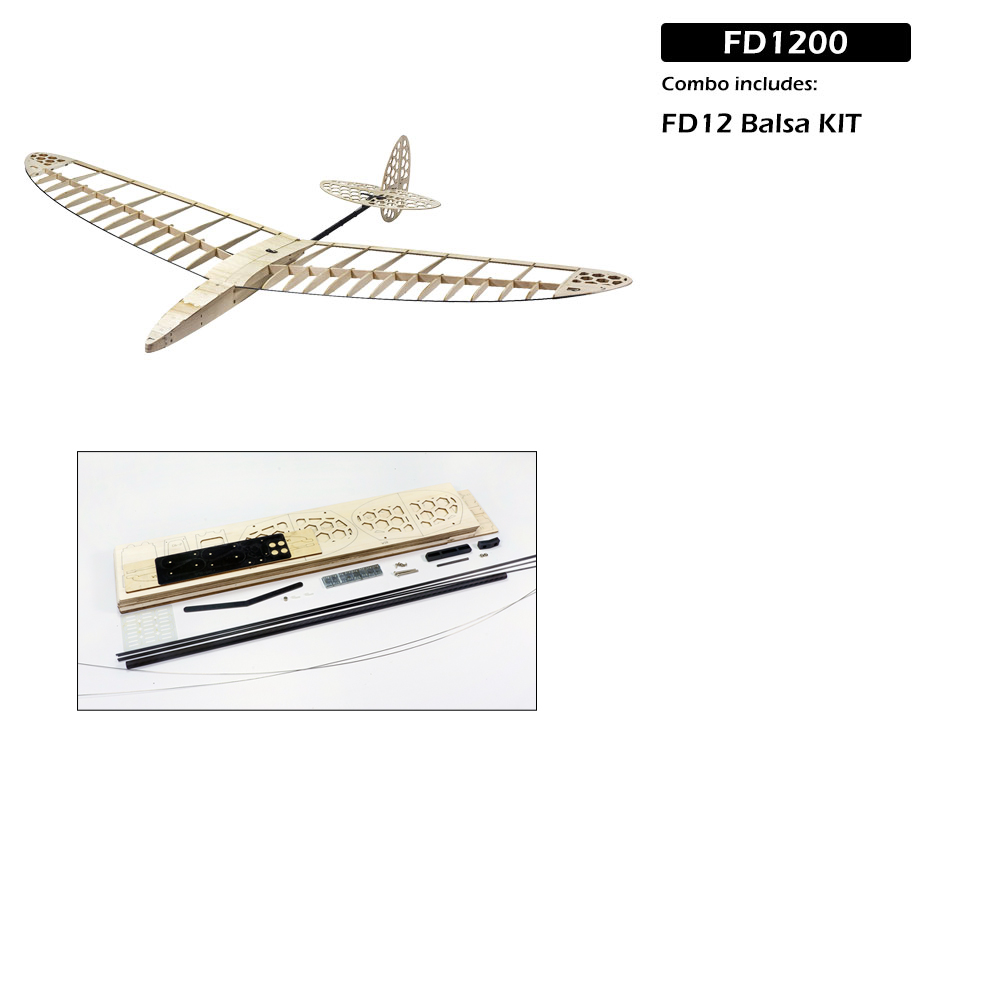 FD12 1.2M Wingspan Windrunner Discus Launch Glider Balsa Kit F3K DLG ...