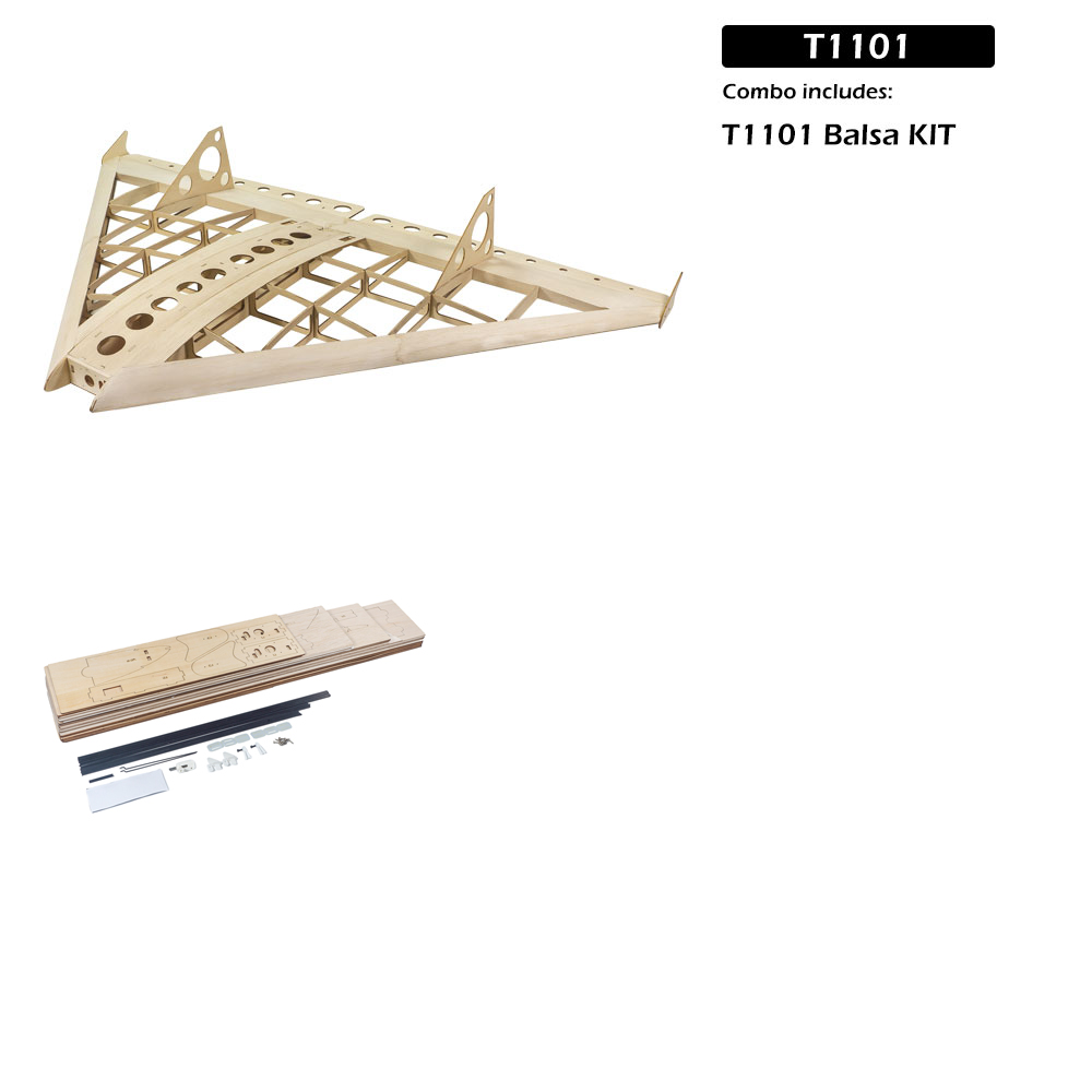 T11 1.0M Air Kart Delta Wing RC Airplane Balsa Kit Dancing Wings Hobby