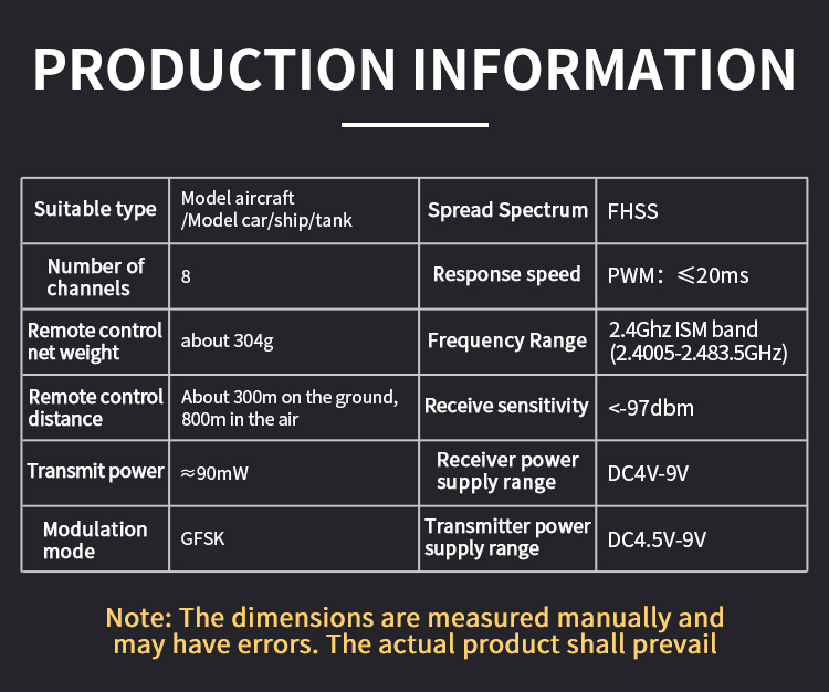 HOTRC New HT-8A 2.4G 8CH Transmitter Remote Control With Receiver for ...