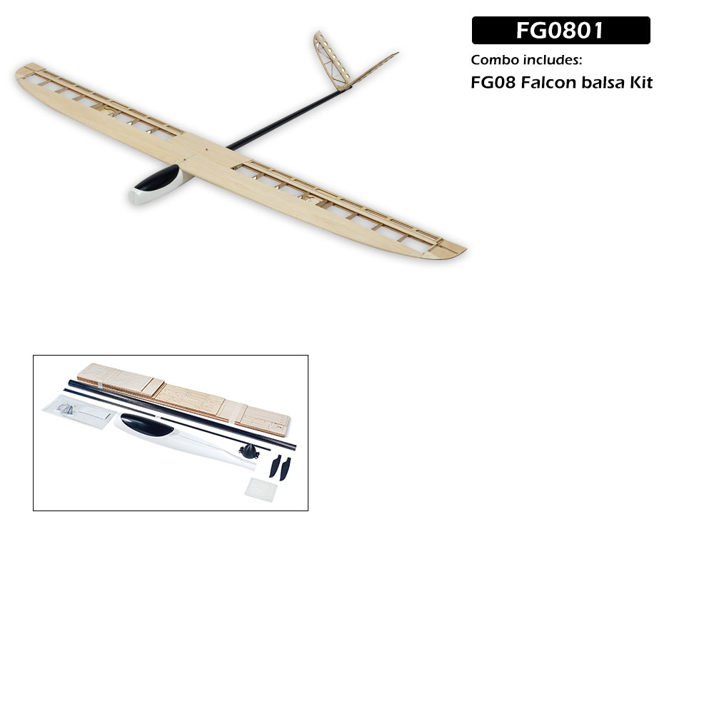 2025 New 1500m Glider Falcon Balsa Fiber Glass Kit RC Aircraft DW Hobby ...
