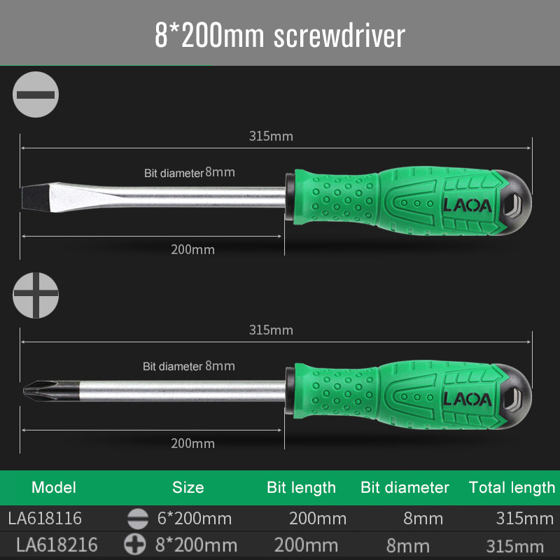 LAOA S2 Screwdriver Slotted and Phillips Screwdrivers Set Household ...