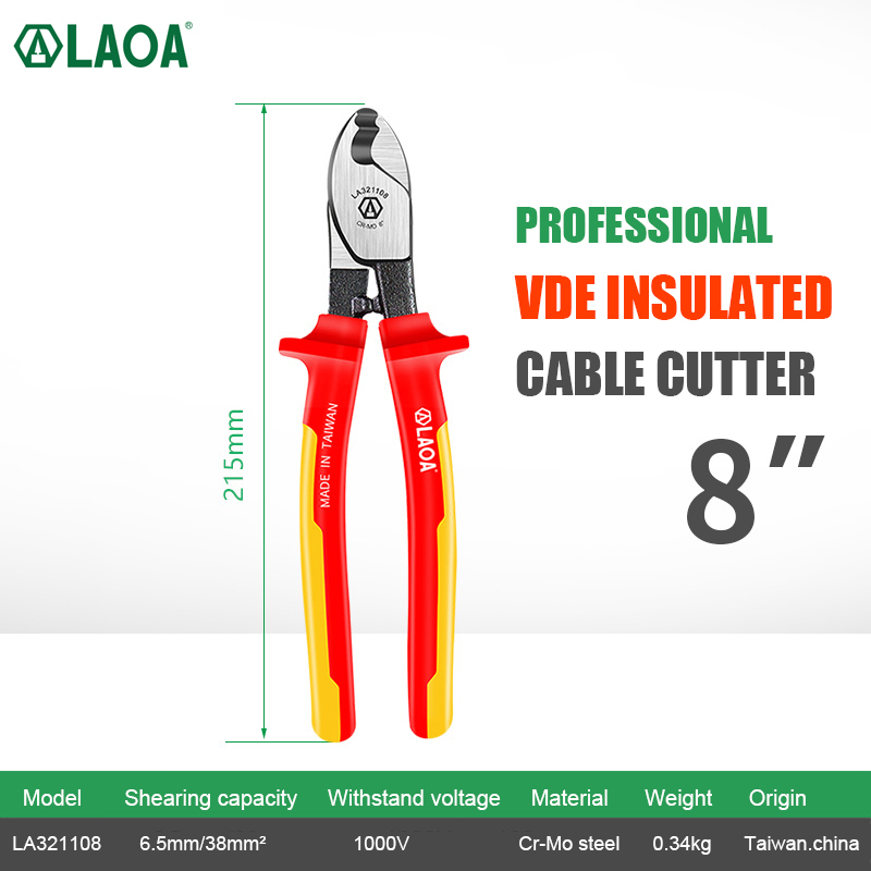 LAOA VDE insulated cable cutter insulated cable pilers Wire stripper Electrician scissors 1000V ...