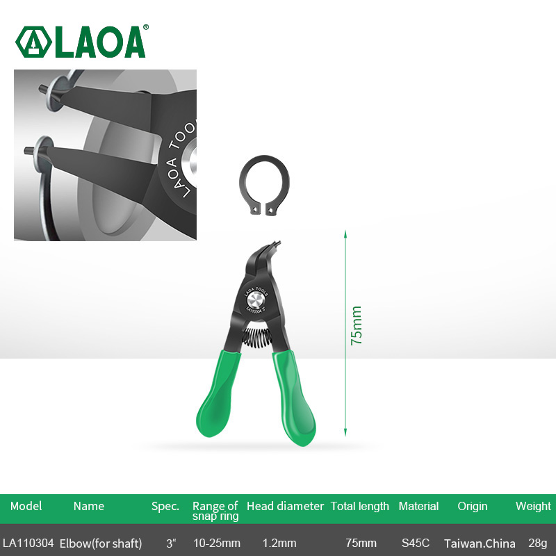 LAOA Mini Circlip pliers 3 inch Right Angled Beak Portable ...