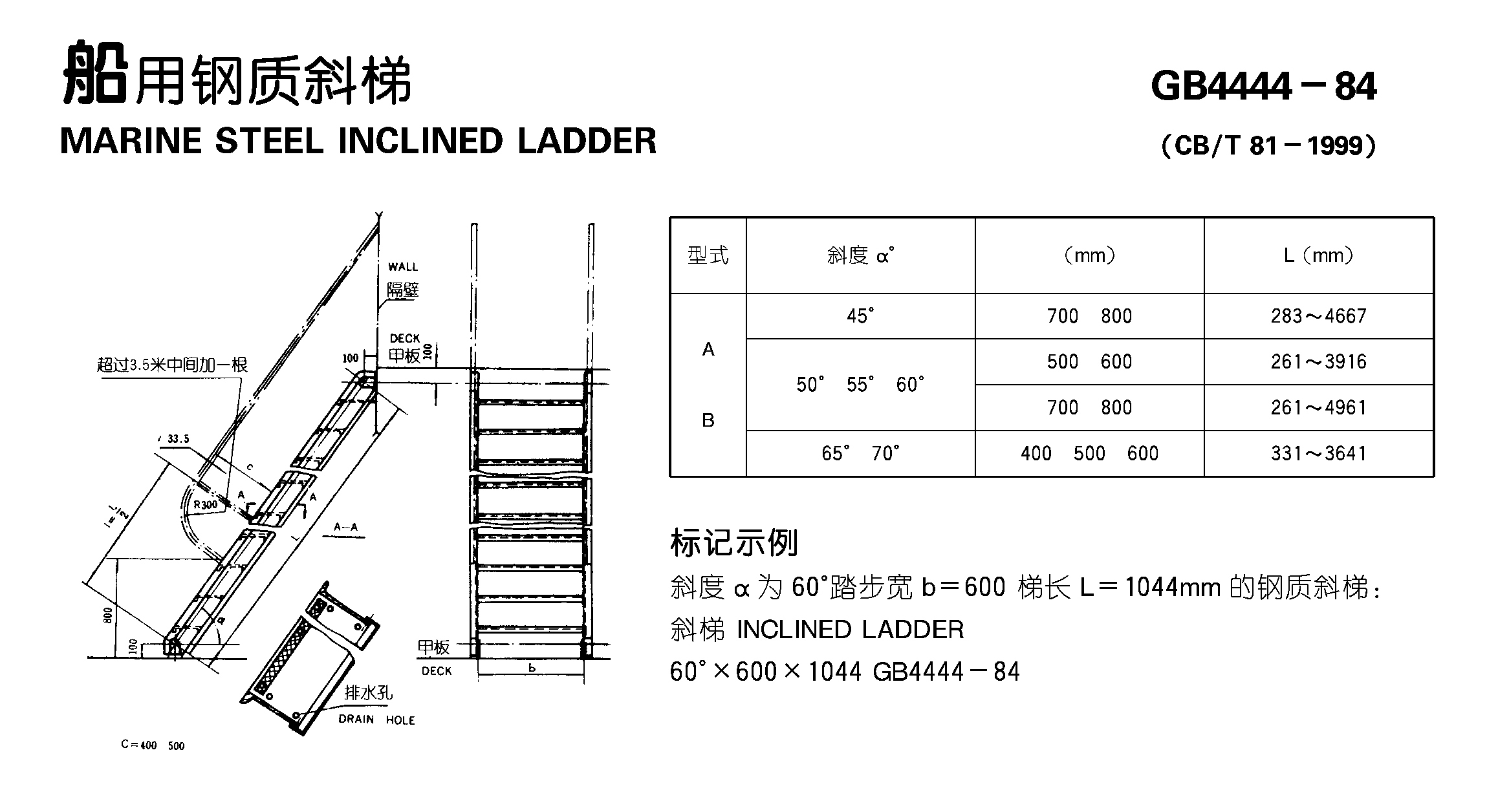 Marine Steel Inclined Ladder Manufacturer from China-Weitong Marine