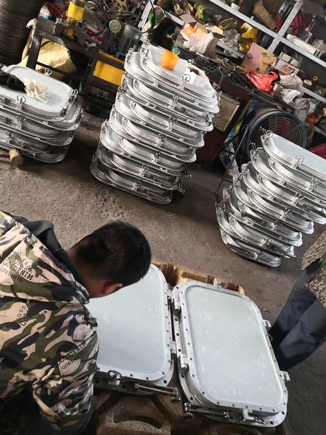 Fixed Steel Marine Portholes Ship Side Scuttle With Storm Cover